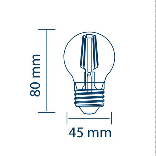 Ampoule à filament LED P45 4W culot E27 - VELAMP - Manutan.pt