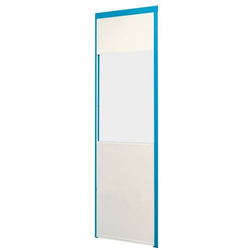 Divisória simples parede em melamina - Painel semividrado (esp. 4 mm ...