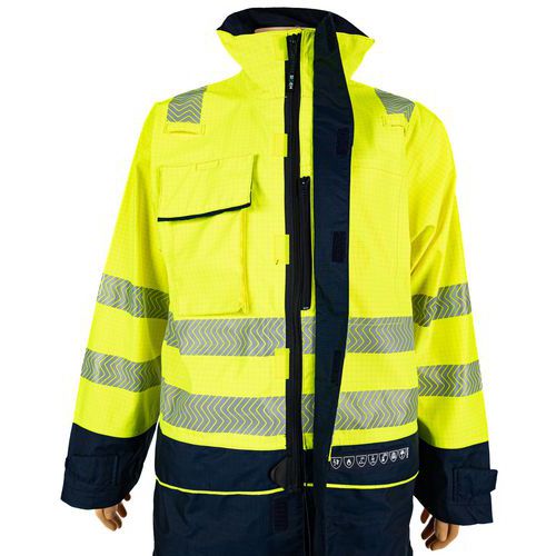 Parka impermeável de alta visibilidade com proteção ARC Torvik amarela ...
