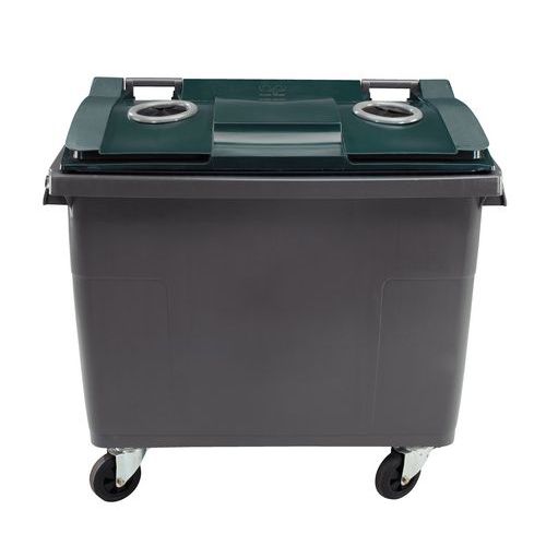 Contentor móvel Plastic Omnium - Tampa especial para vidro - 660 L ...