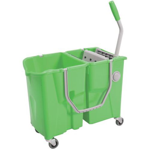 Carro de lavagem com balde duplo 2 x 15 L com espremedor plano ...