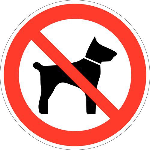 Painel de proibição – Cães proibidos – Autocolante - Manutan.pt