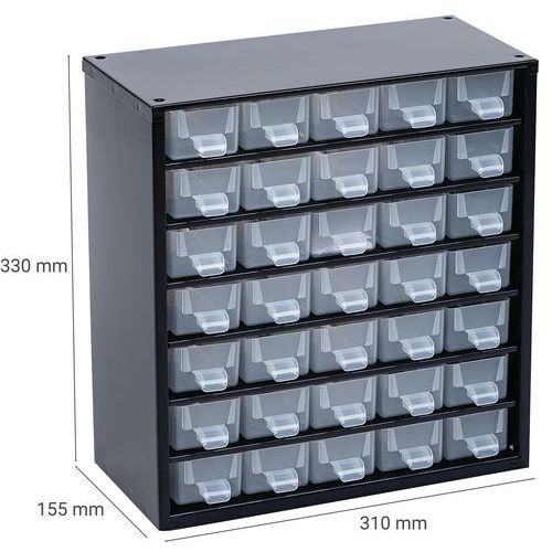 Bloco de compartimentos em metal com gavetas – Viso - Manutan.pt