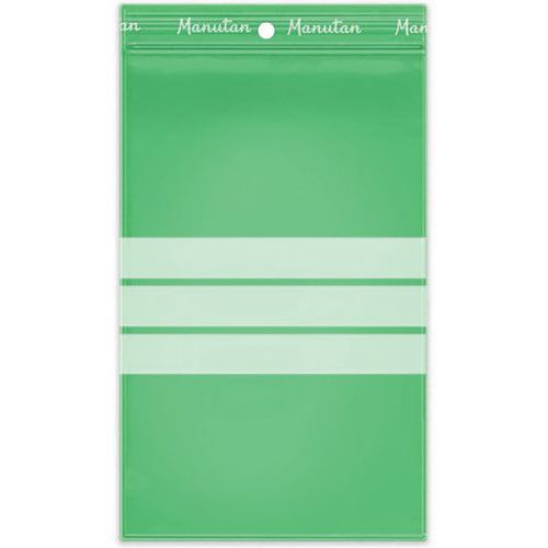 Saquetas zip recicladas – verde 100 µm - Manutan Expert - Manutan.pt