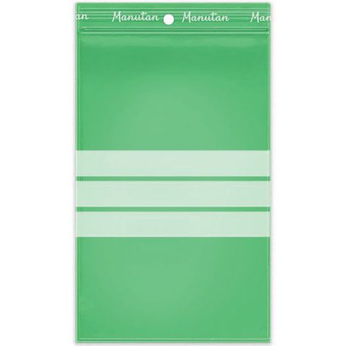 Saquetas zip recicladas – verde 100 µm - Manutan Expert - Manutan.pt