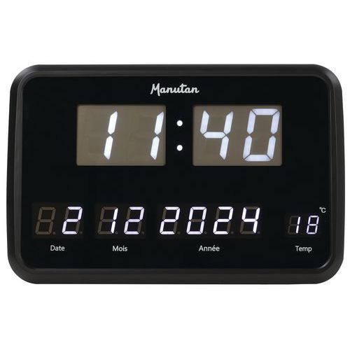 Horloge murale LED rectangulaire grand format - Manutan - Manutan.pt